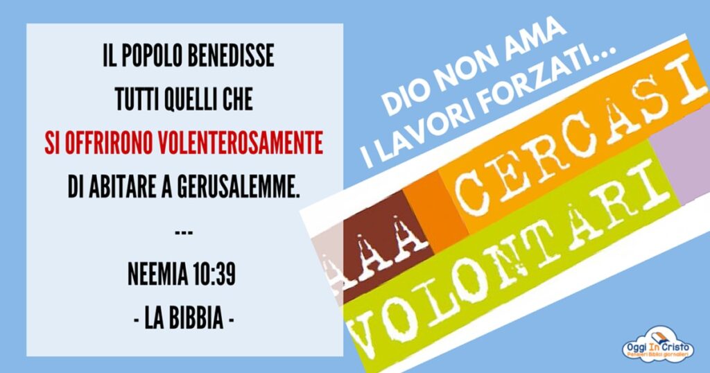 Cercasi volontari – Oggi in Cristo